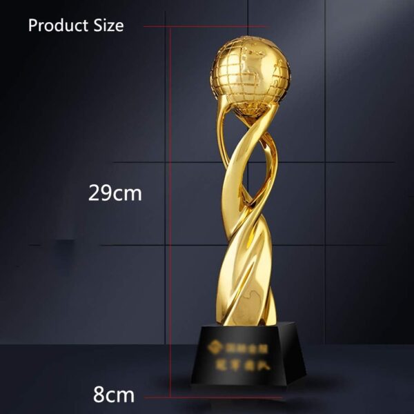 Spiral Globe Golden Performance Trophy - Eloquent Gift